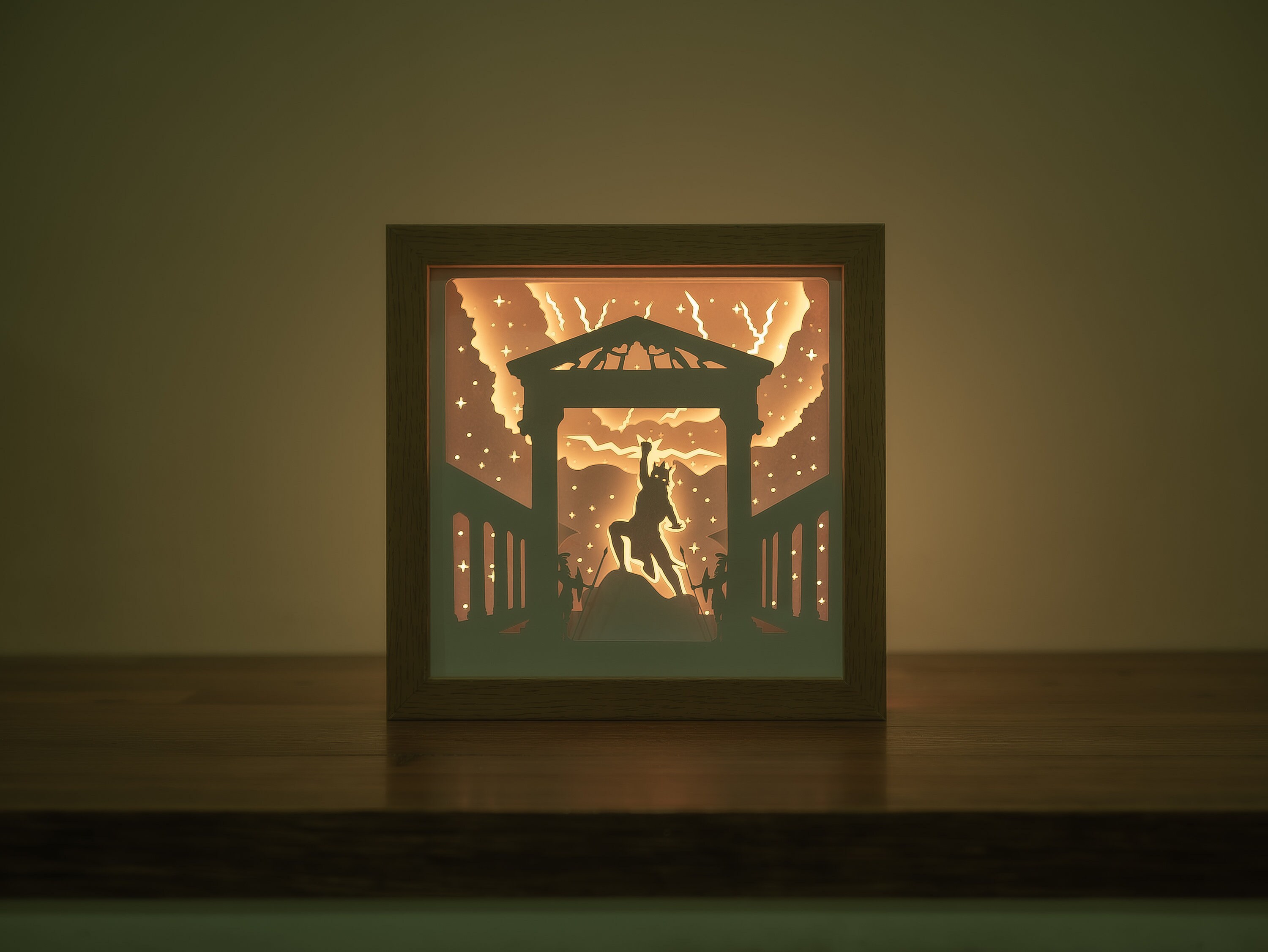 3D Greek God Zeus Shadowbox Template, Olympian God Lightbox SVG, Greek ...