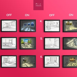 6 Printable LED Shadow Painting Template: Create Your Own Light Art - Etsy