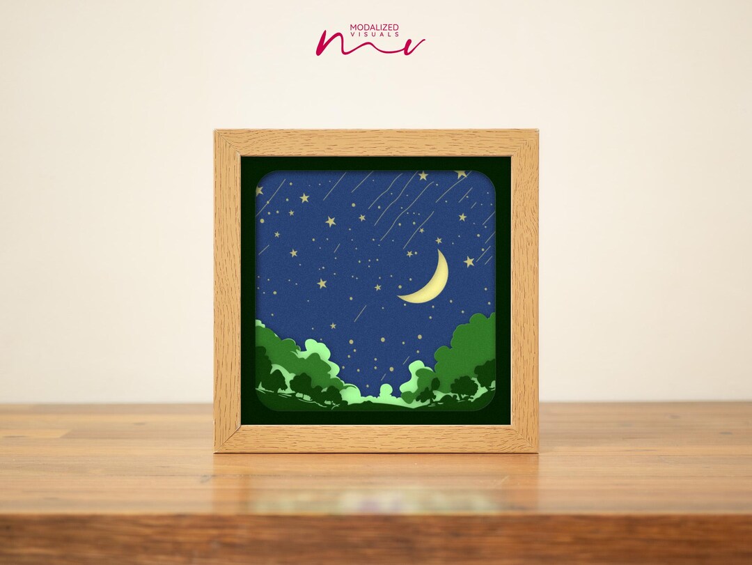 3D Night Sky Paper Cut SVG Template, Milky Way Colored Card Stock ...
