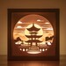 3D Temple Shadowbox Template, Shrine Lightbox Template, Cathedral Paper ...