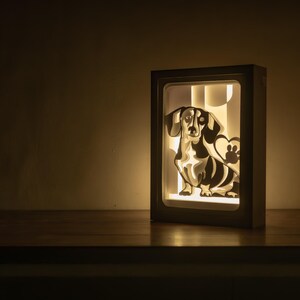 Dachshund Lightbox SVG Template: 3D Puppy Shadowbox (digital Download ...