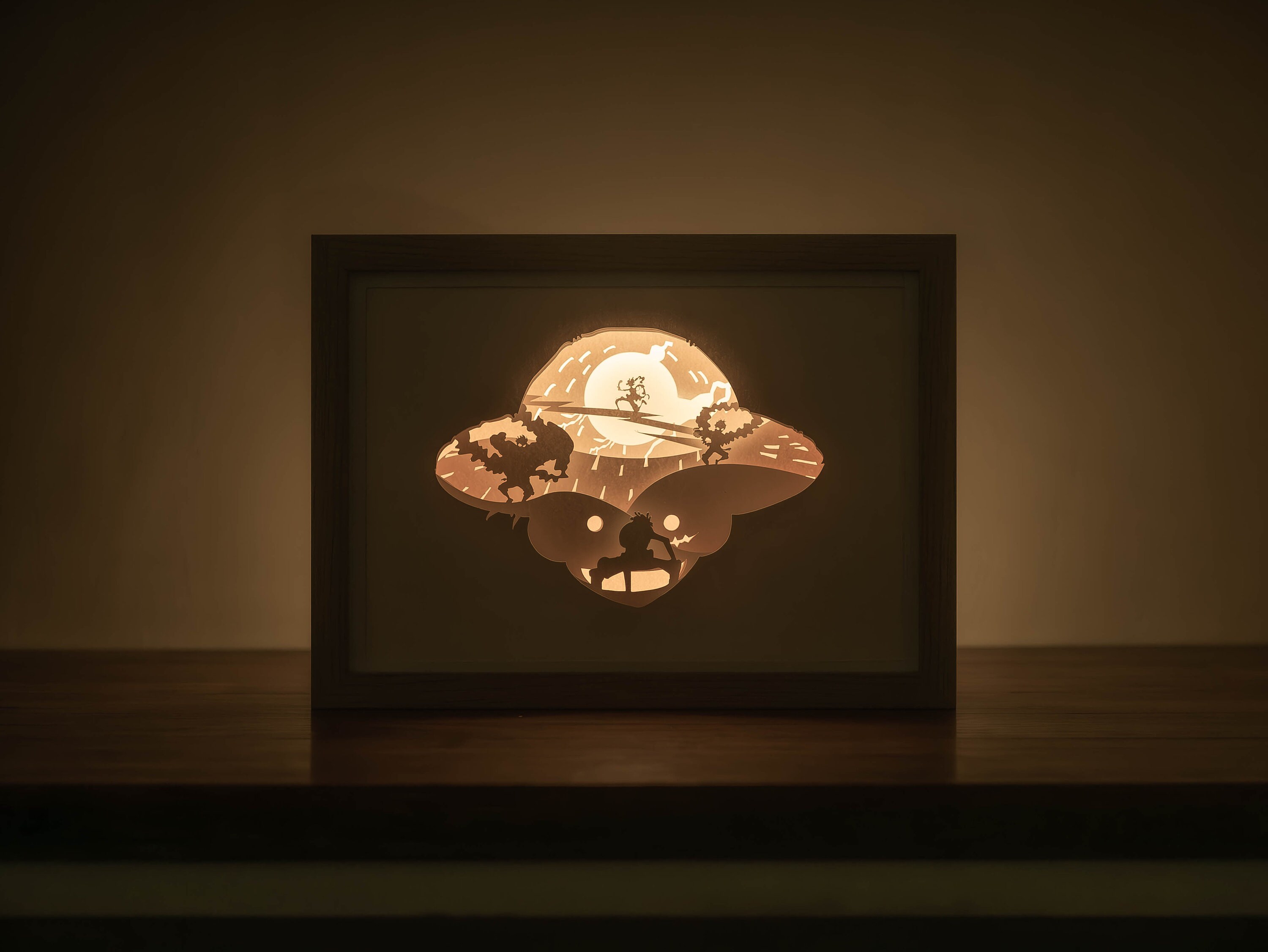 Luffy Shadow Box SVG Template, Strawhat Lightbox Template, Anime ...