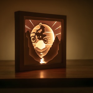 3D Motorcycle Shadowbox SVG, Rider Paper Cut SVG Files, Motorbike ...
