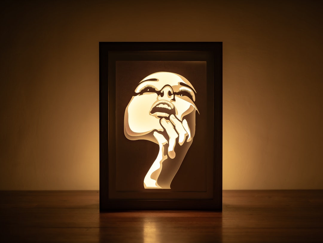 3D Woman Portrait Shadowbox Template, Portrait of Poise Paper Cut SVG ...