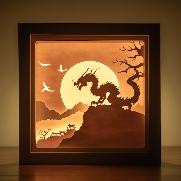Dragon Lunar Shadow Box - Etsy