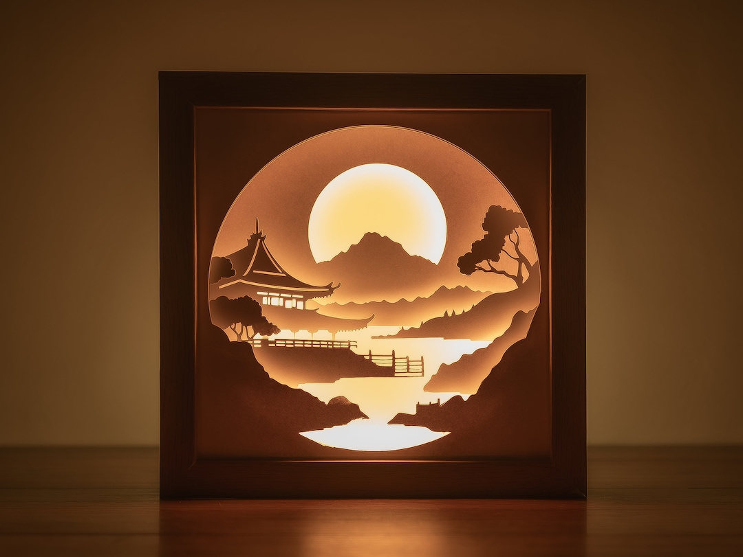 3D Temple Shadowbox SVG: Paper Cut Lightbox Template (digital Download ...