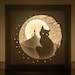 3D Cat Paper Cut Lightbox Template, Horrifying Cat Shadow Box SVG ...