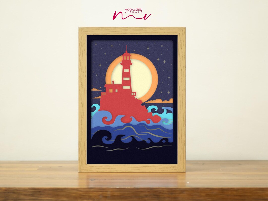 Lighthouse DIY Colored Card Stock SVG Templates, Cricut Project for ...