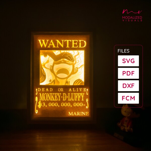 One Piece Shadow Box Template - Etsy