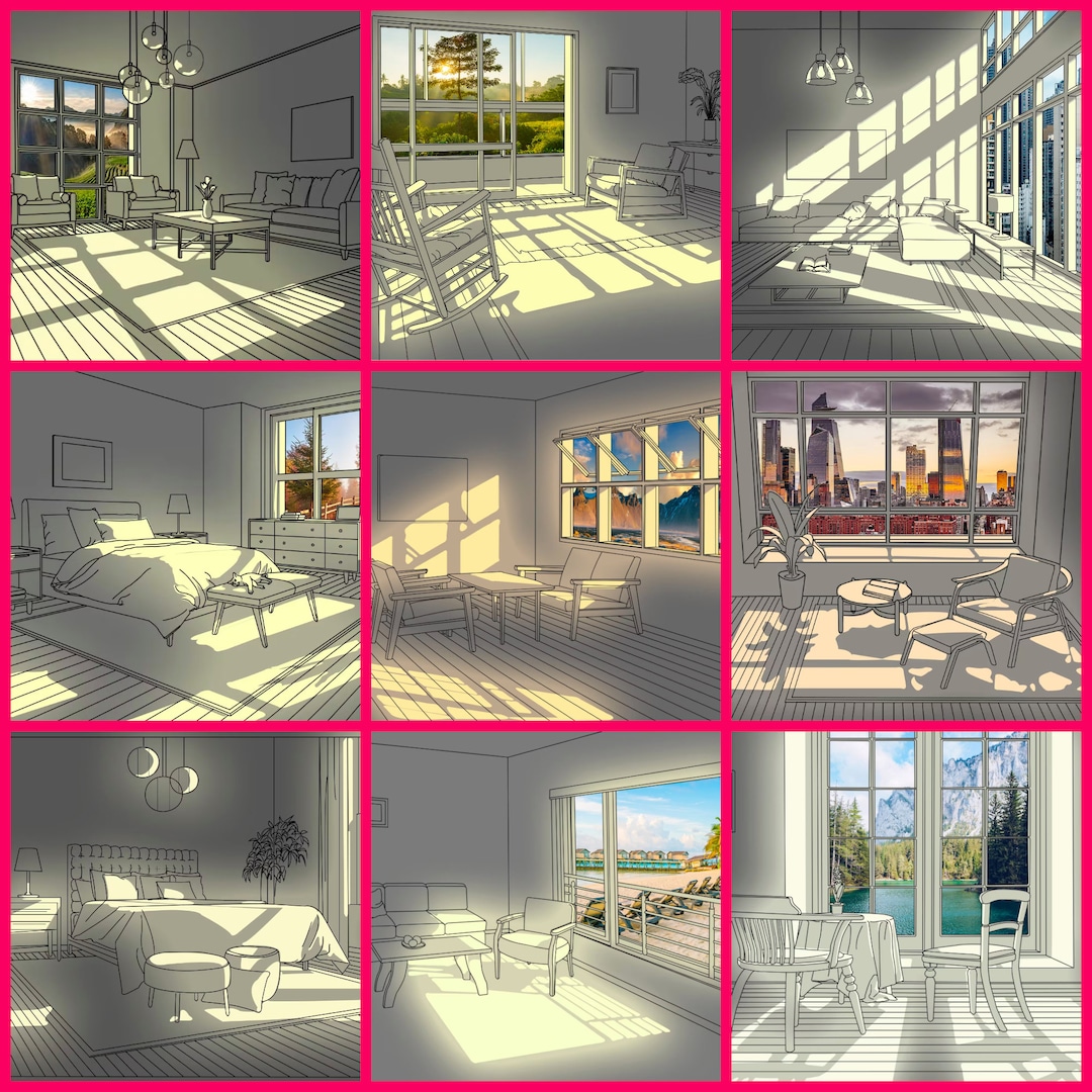 CHOOSE 6 Digital Light Painting Template, Wide Selection, Easy to Print ...