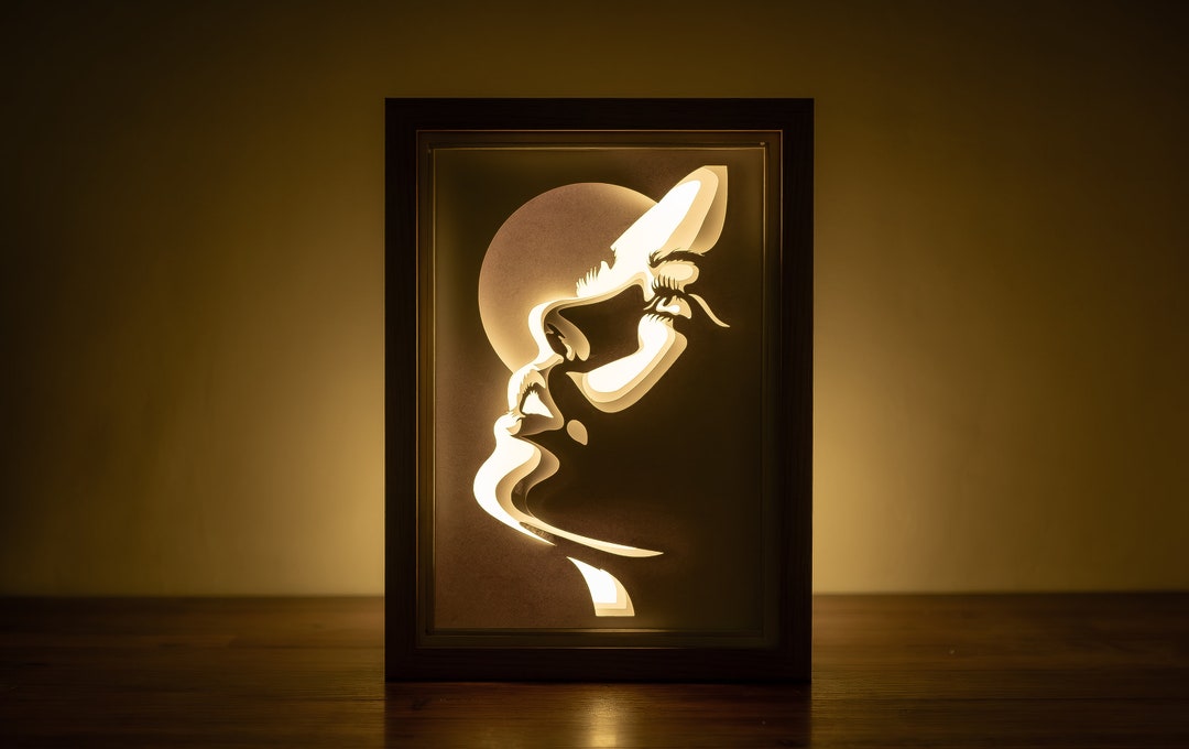 Woman Portrait Lightbox SVG Template: Paper Cut Shadowbox (digital ...