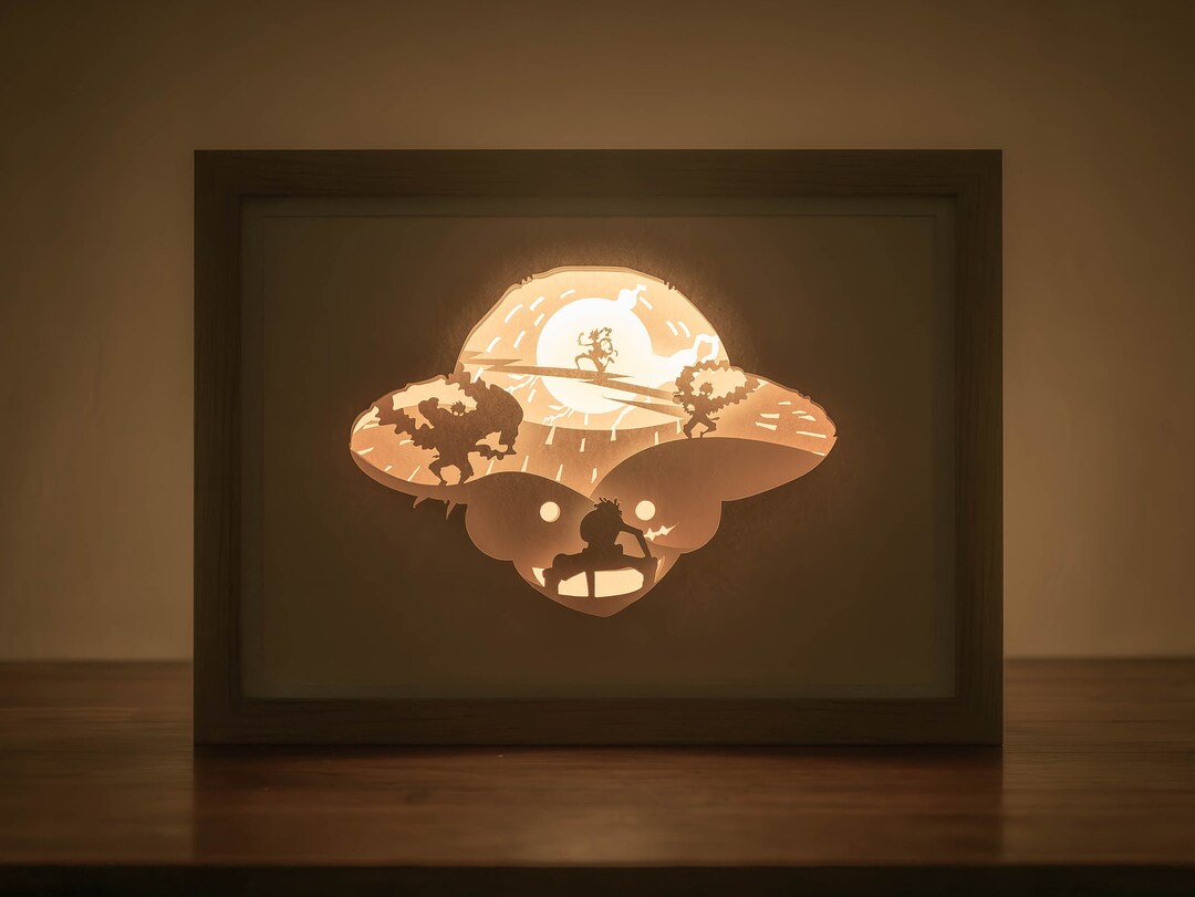 Luffy Shadow Box SVG Template, Strawhat Lightbox Template, Anime ...