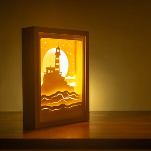 Lighthouse DIY Light Box Templates, Cricut Project for Lighthouse ...