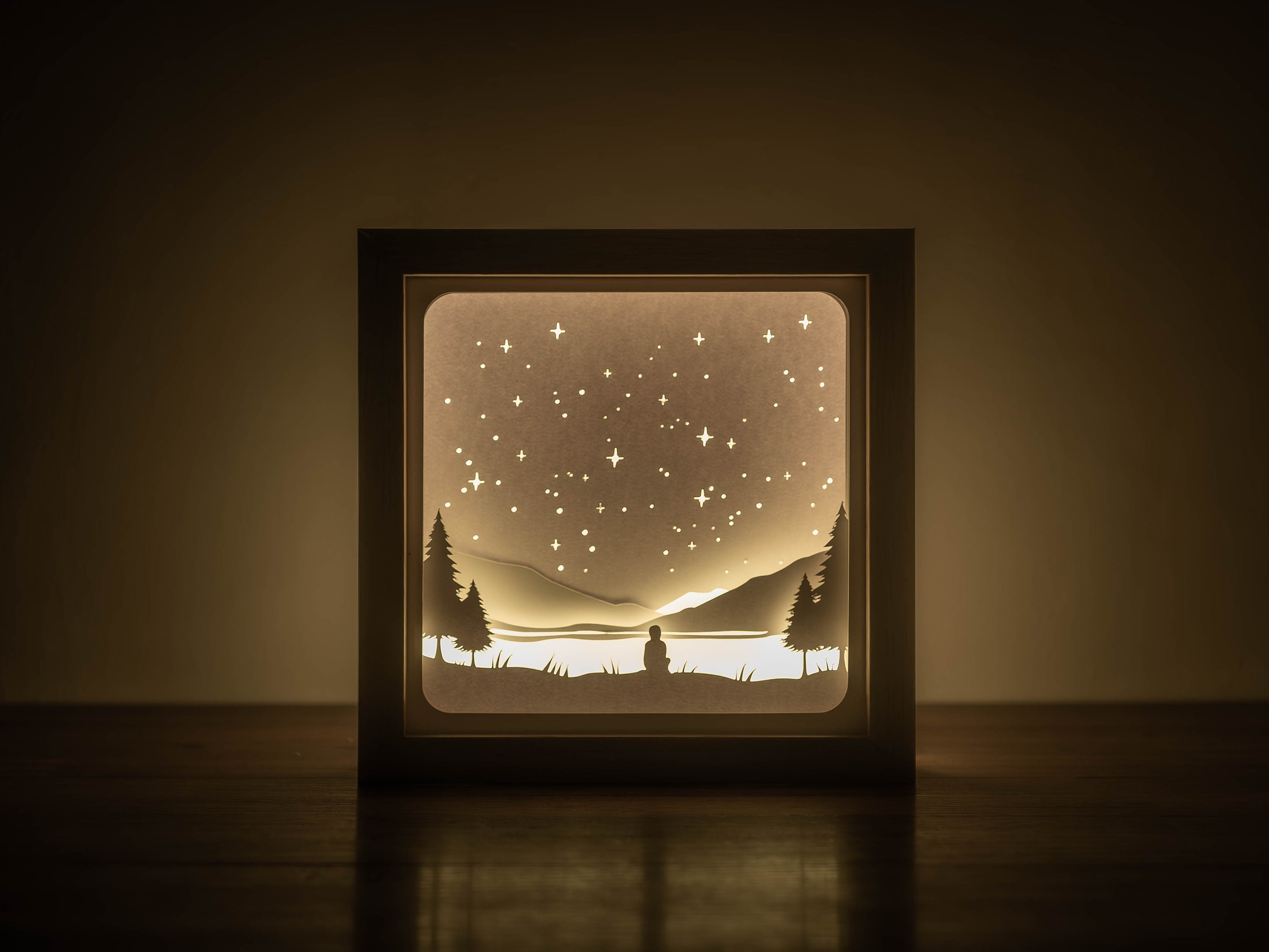 3D Stars Light Shadow Box SVG Template Galaxy Paper Cut - Etsy