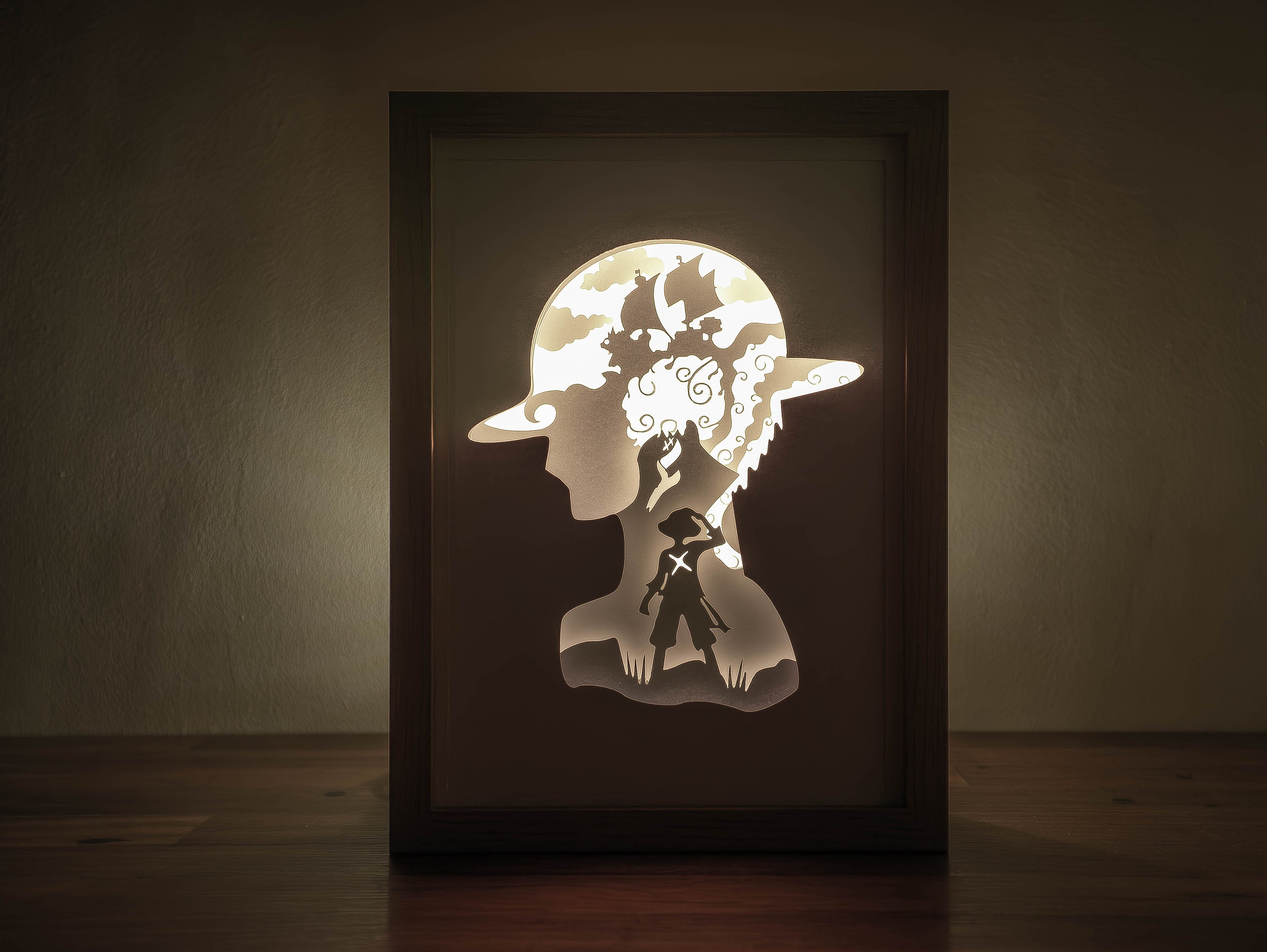 One Piece Plantilla SVG Luffy Shadow Box Strawhat Luffy - Etsy México