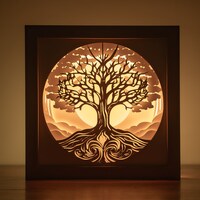 Layered Tree Shadow Box Svg Template, 3D Tree of Life Svg, Family Tree ...