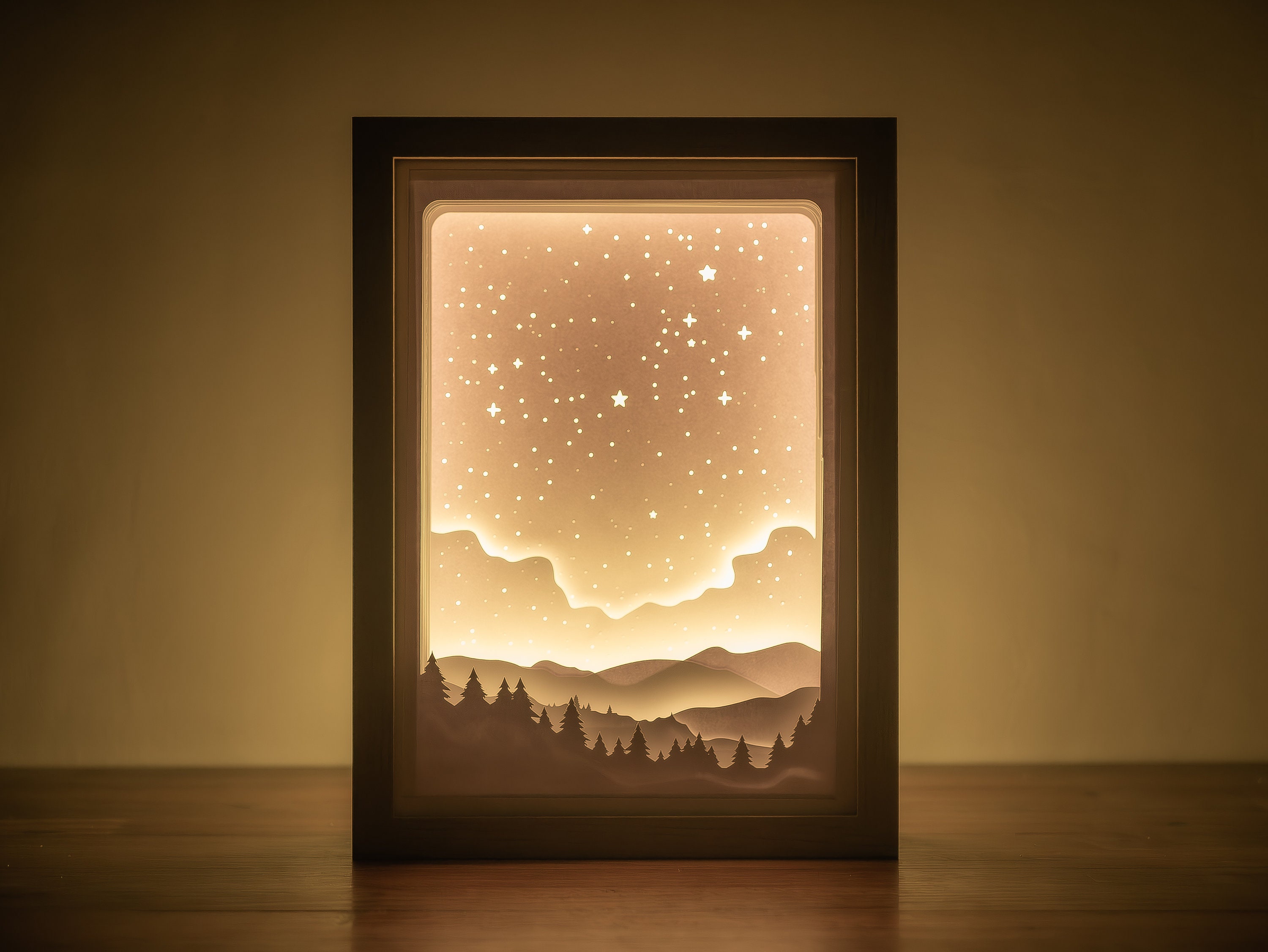 3D Night Sky Shadow Box Template, Galactic Light Box SVG Files, Cosmic ...