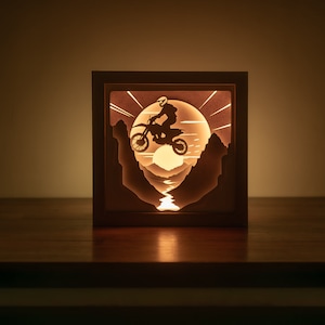 3D Motorcycle Shadowbox SVG, Rider Paper Cut SVG Files, Motorbike ...