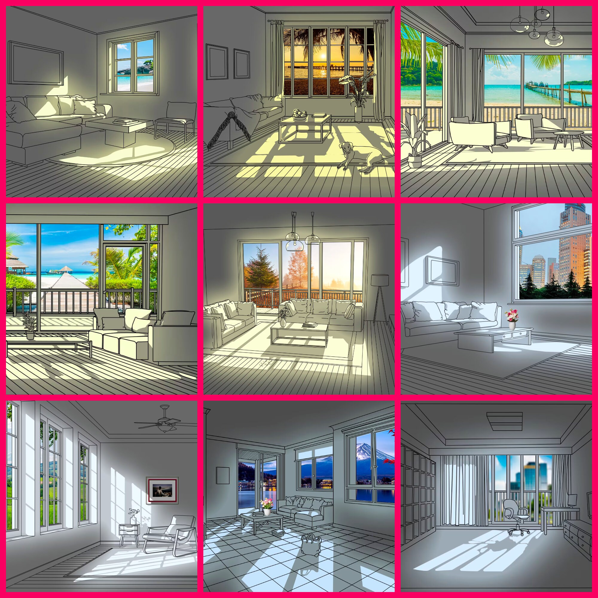 CHOOSE 6 Digital Light Painting Template, Wide Selection, Easy to Print ...