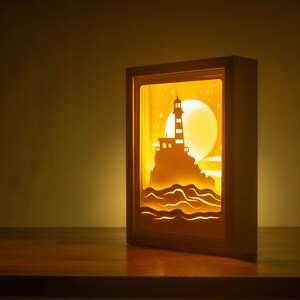 Lighthouse DIY Light Box Templates, Cricut Project for Lighthouse ...