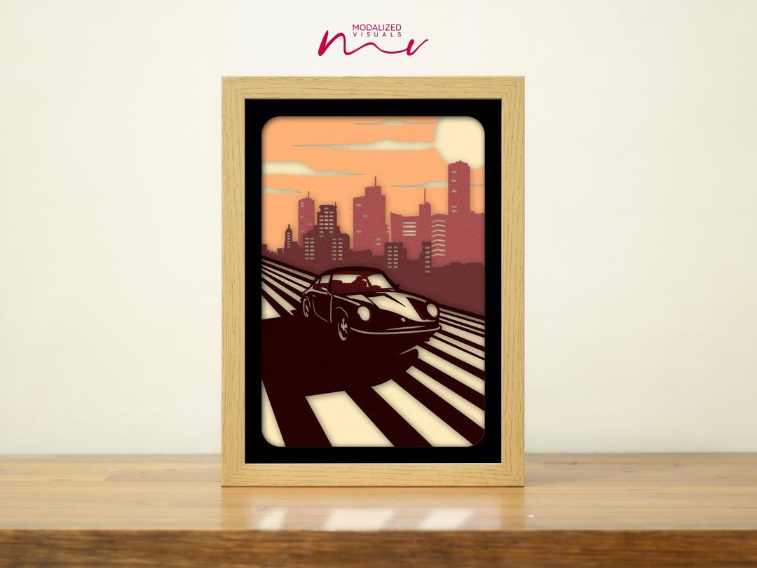 3D Car Shadowbox SVG Template, Cityscape Papercut (digital Download) - Etsy