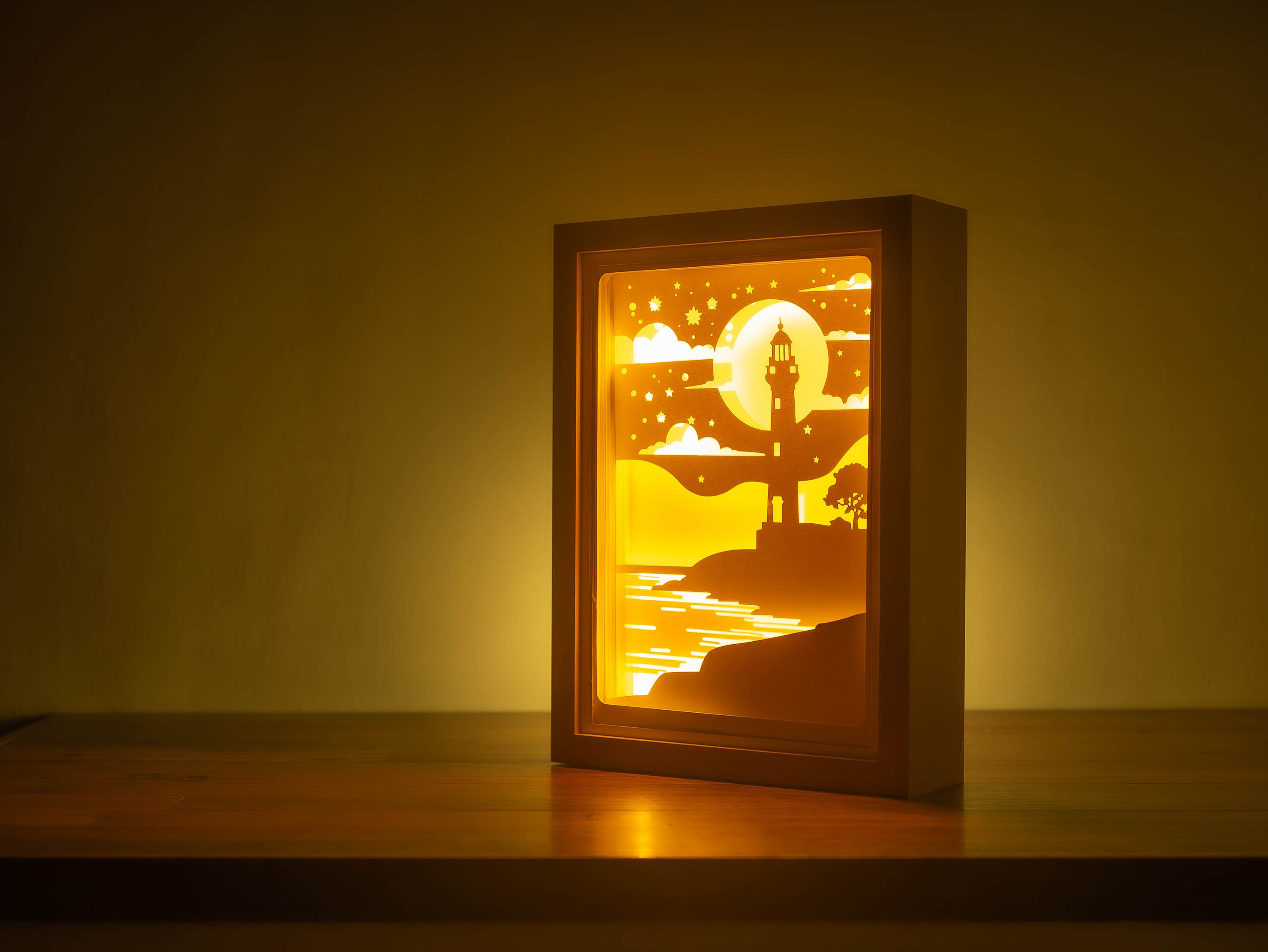 3D Lighthouse Paper Cut Template, Lighthouse Shadowbox SVG for Cricut ...