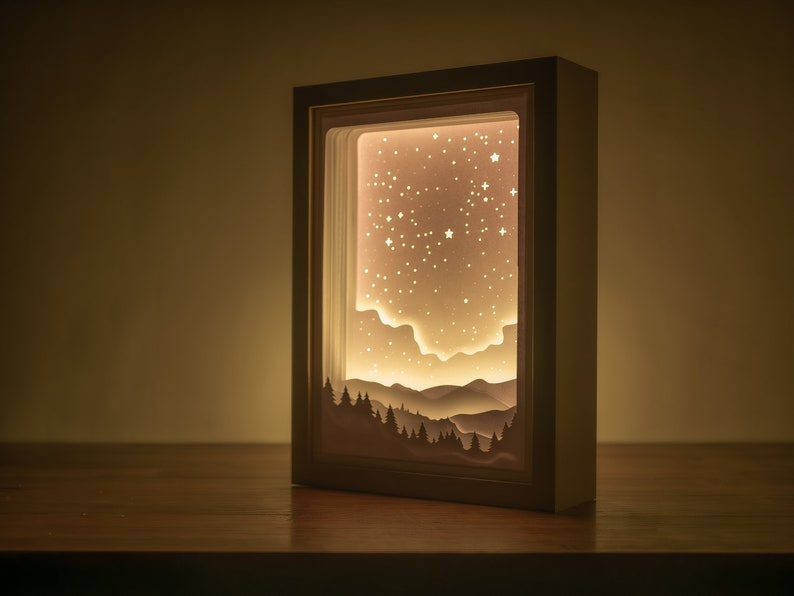 Night Sky Shadow Box Template: Layered Paper Cut SVG (digital Download ...