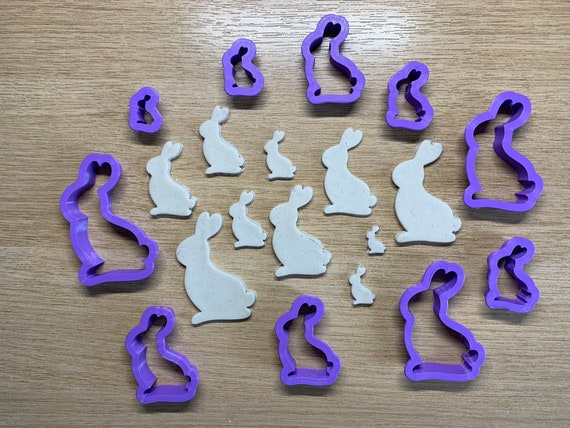Easter Bunny Rabbit Shaped Polymer Clay Cutters 10 Size | Etsy