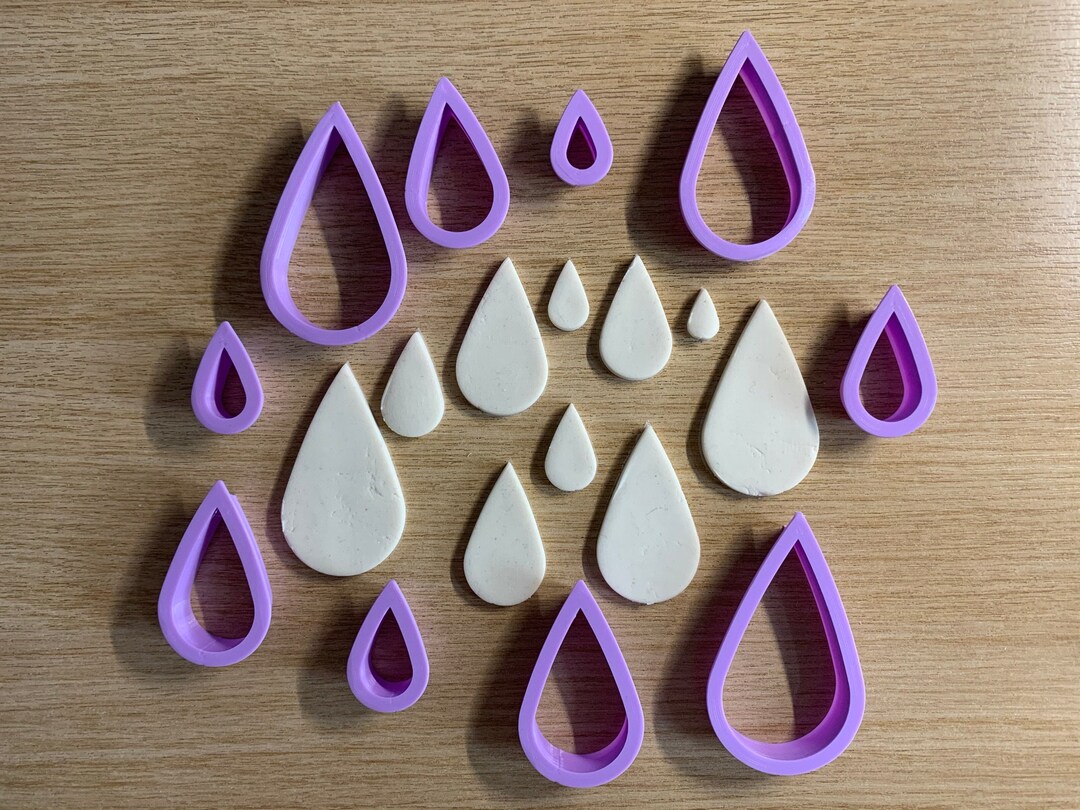 Droplet Polymer Clay Cutters - 10 Sizes - Raindrop - Teardrop - Etsy