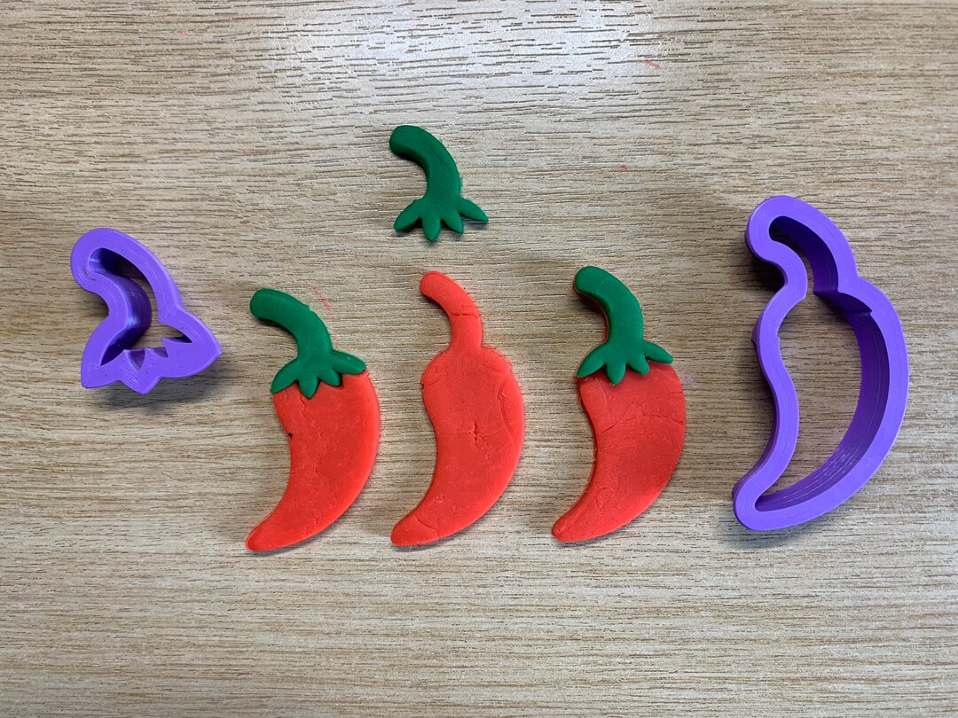 Chilli Pepper With Leaf Shaped Polymer Clay Cutters - 8 Sizes - Etsy