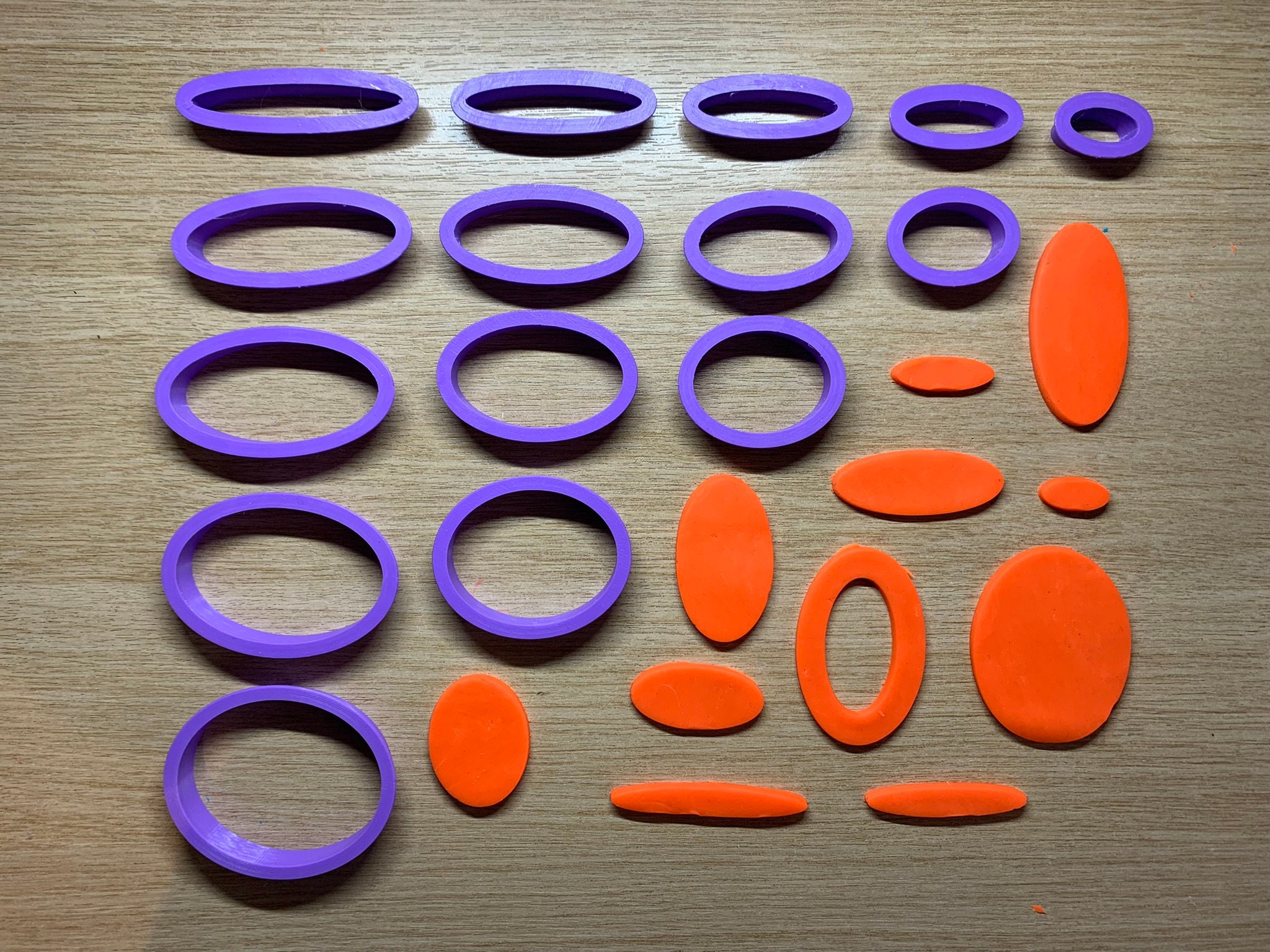 Ellipse/oval Shaped Polymer Clay Cutters 15 Sizes | Etsy