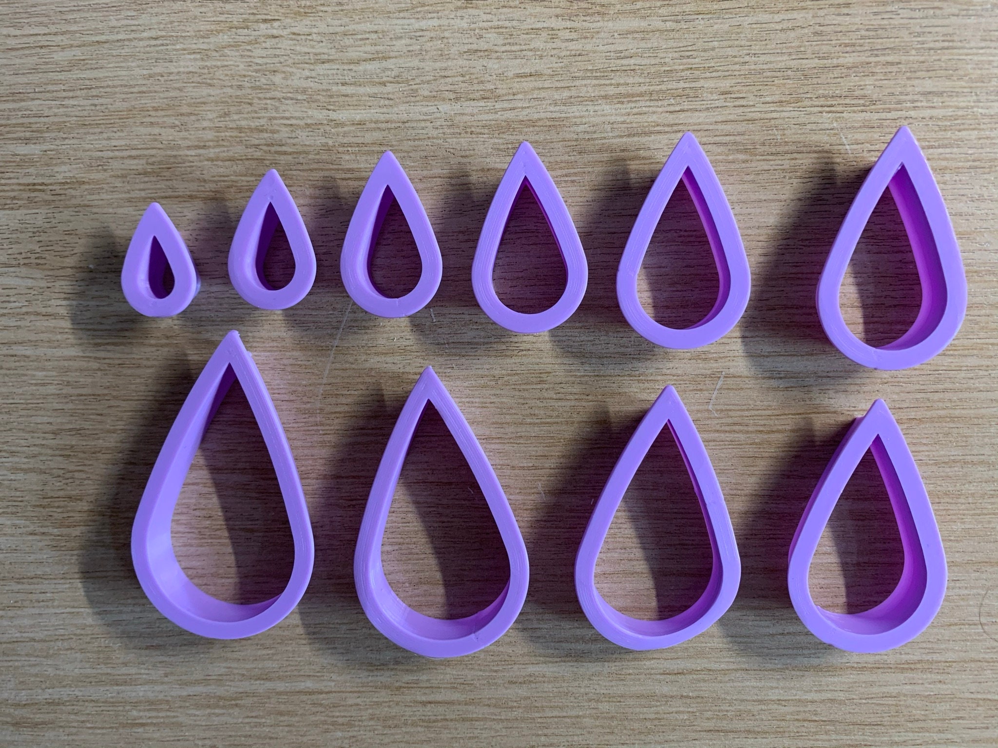 Droplet Polymer Clay Cutters 10 Sizes Raindrop Teardrop | Etsy UK