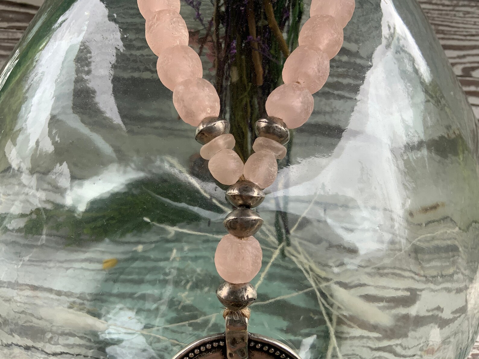 Pink Recycled Sea Glass Garland | Coastal Living Decor | Housewarming ...