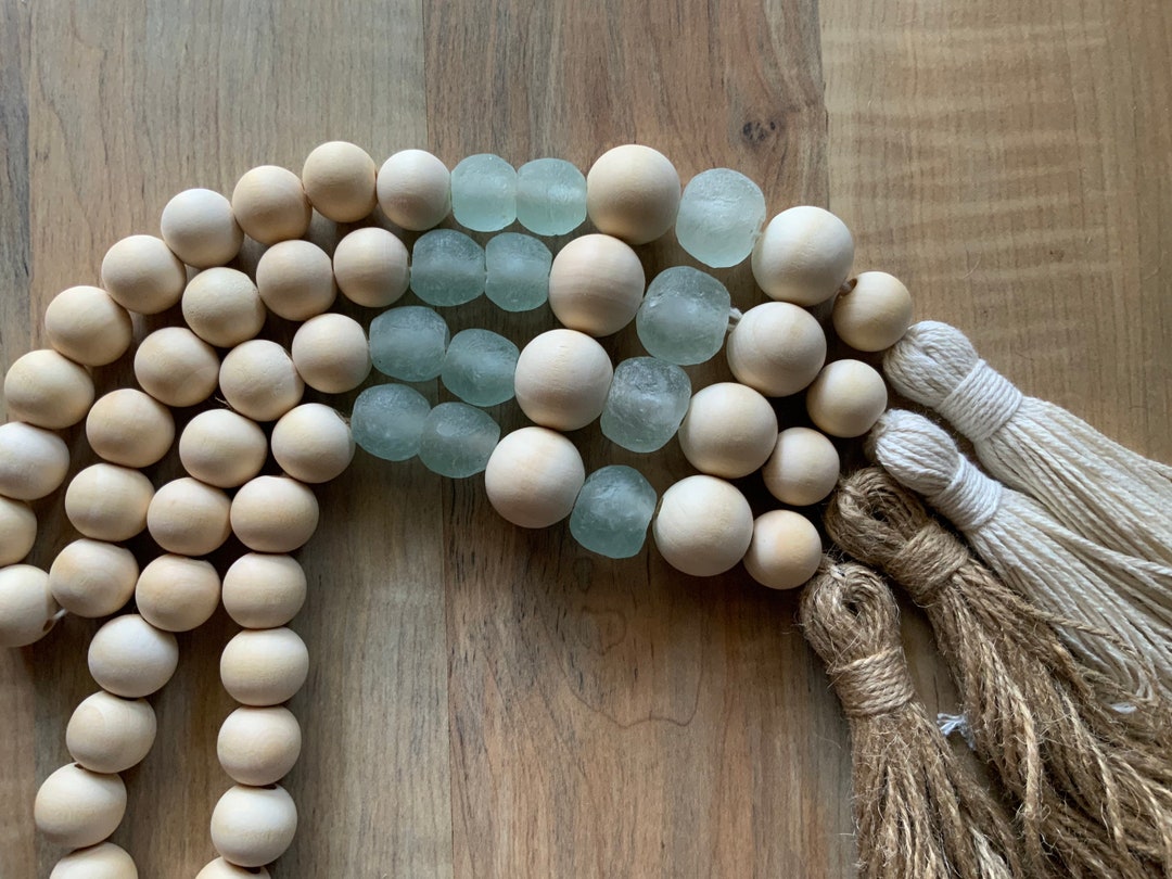 Curtain Tie Backs | Aqua Sea Glass Tie Backs | Home Accents | Coastal ...