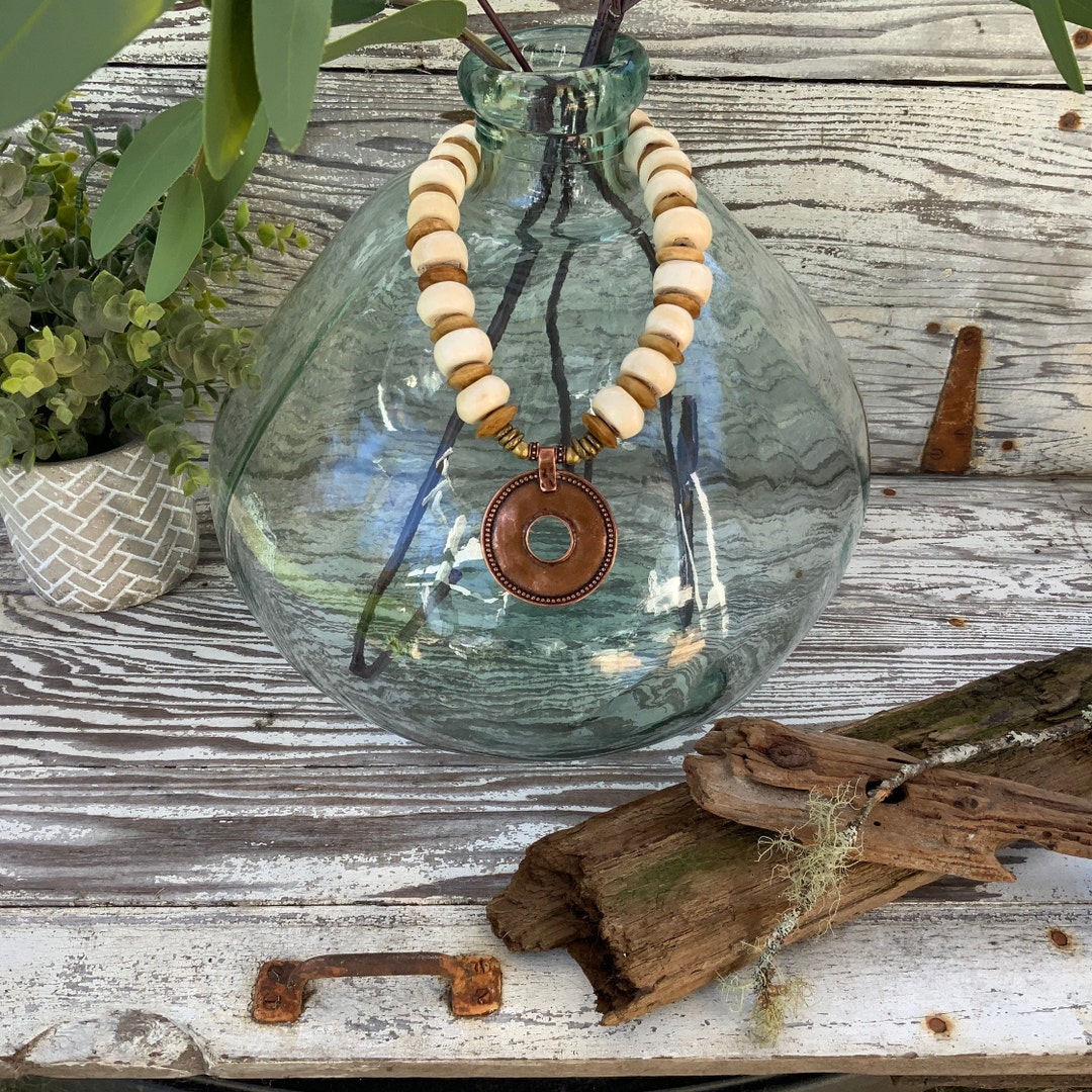 Hand-carved Bone Beaded Garland | Blessing Beads | Looped Garland ...