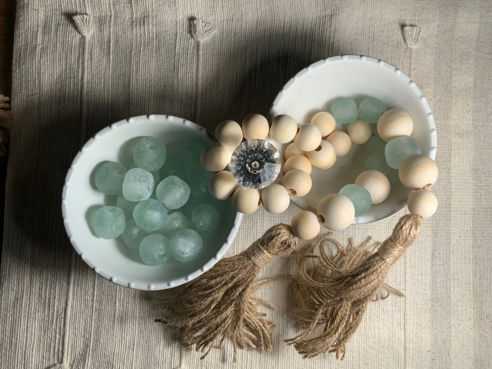 Curtain Tie Backs | Aqua Sea Glass Tie Backs | Home Accents | Coastal ...