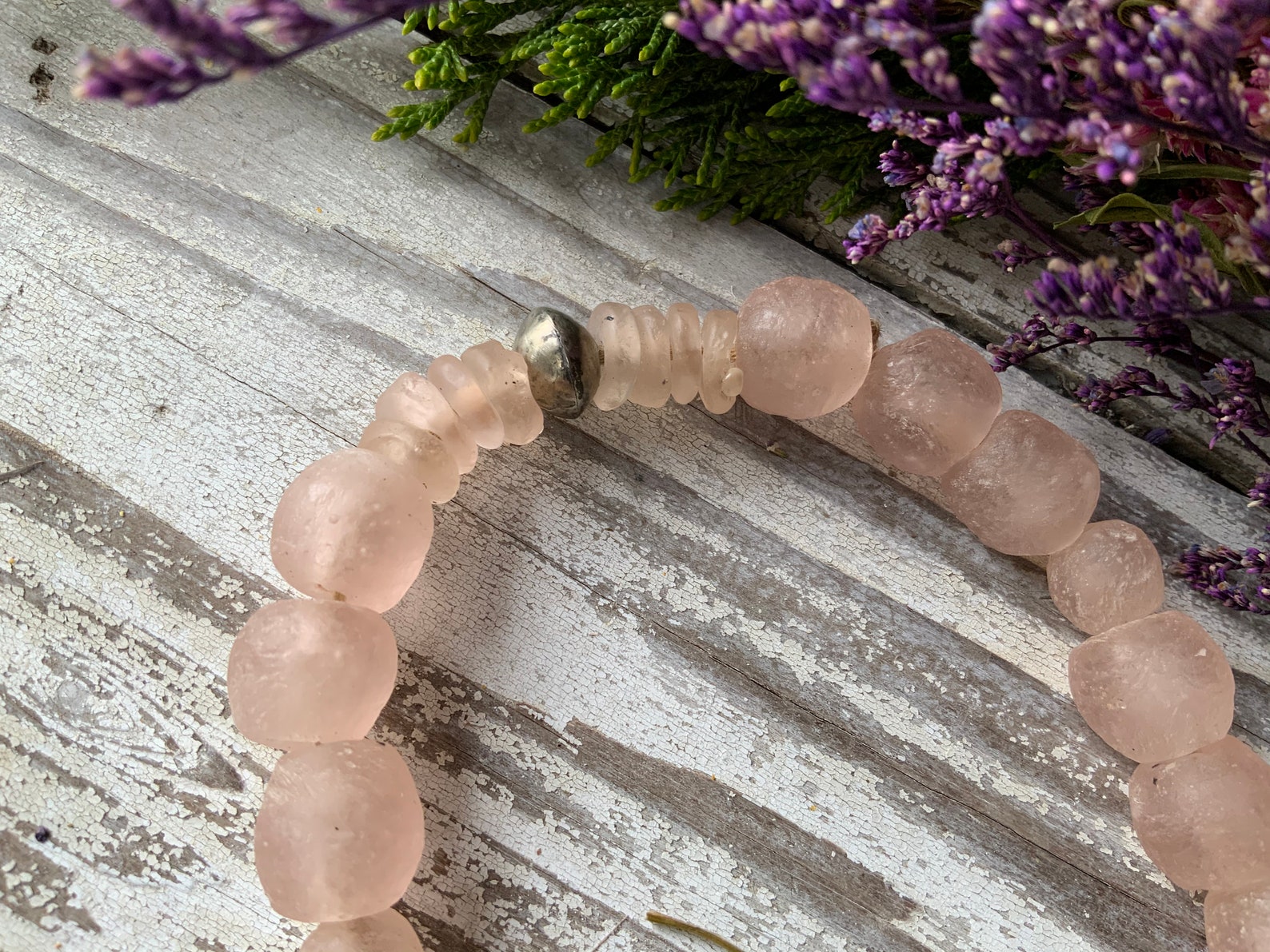 Pink Recycled Sea Glass Garland | Coastal Living Decor | Housewarming ...