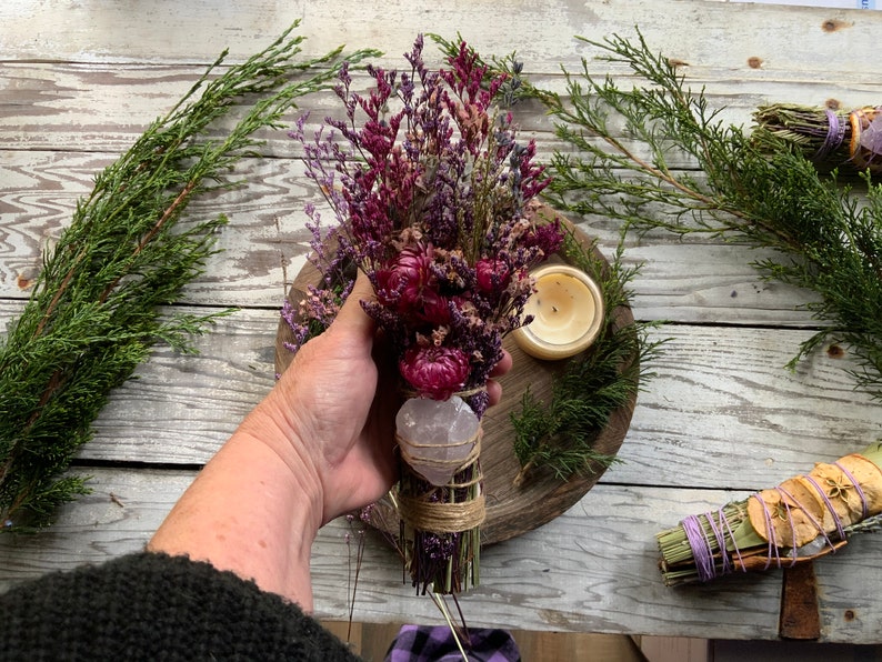 13" LARGE Self Love Smudge | Floral Cleansing Wand | Smoke Cleansing ...