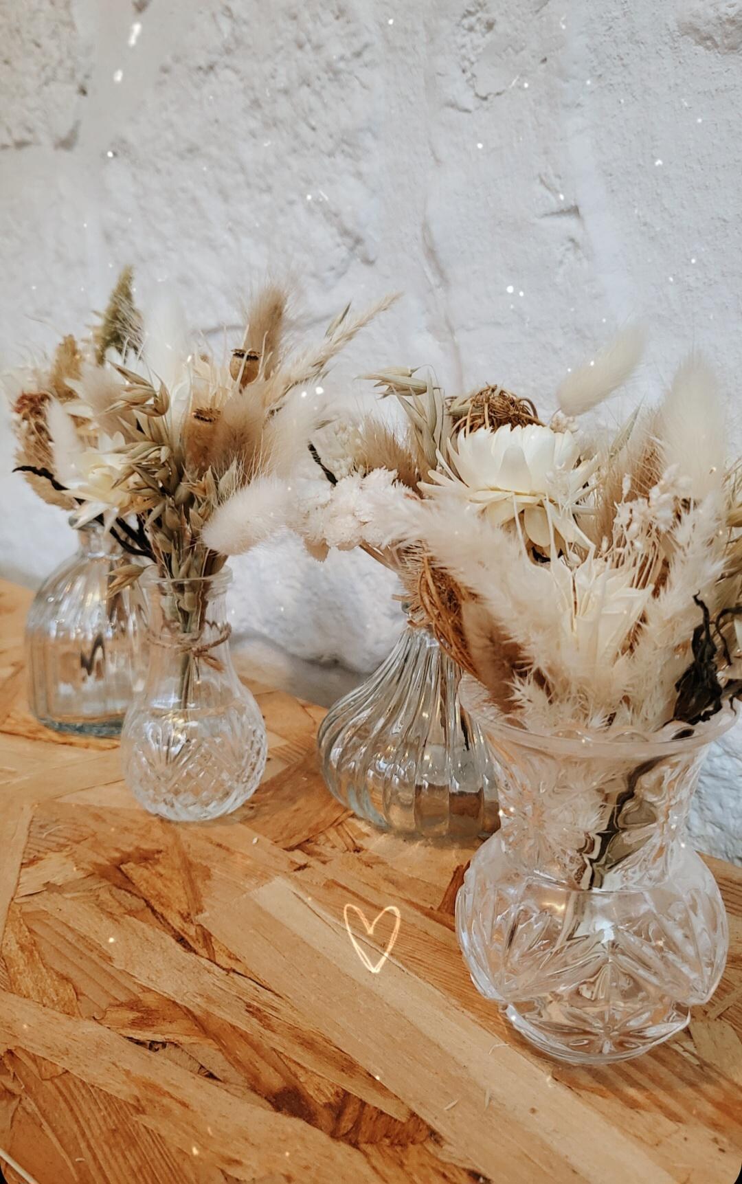 Nano bouquet de fleurs séchées avec vase. Idee cadeau anniversaire ...