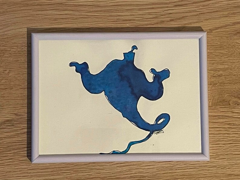 Genie Silhouette Watercolour Painting - Etsy