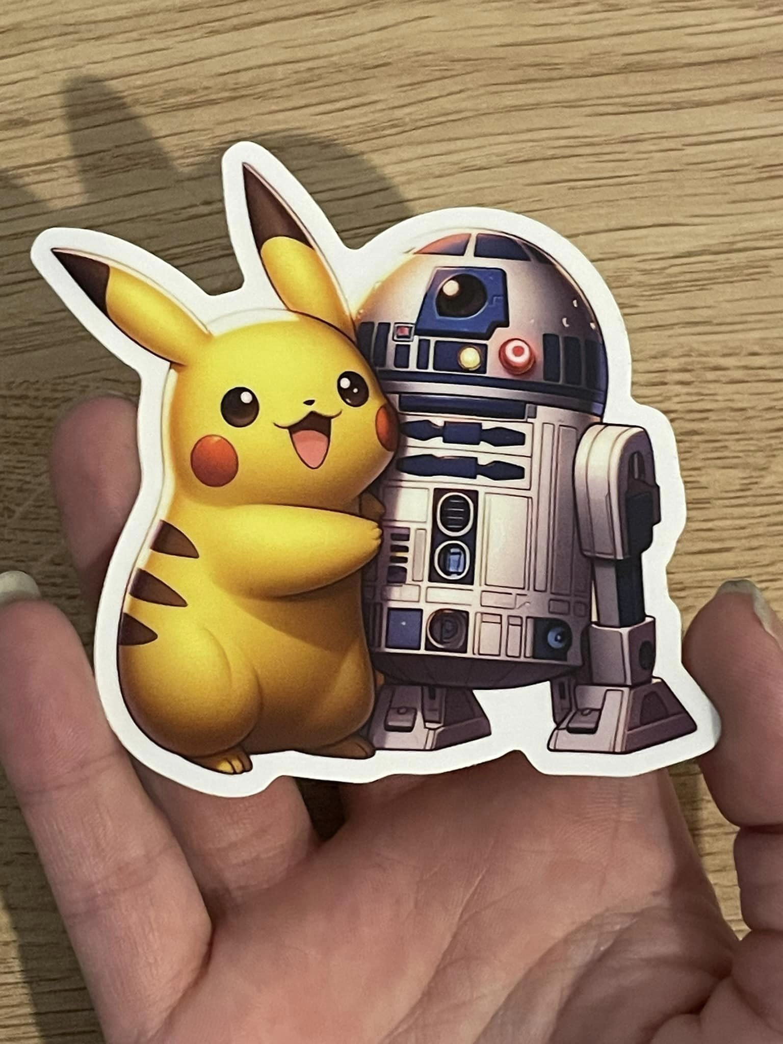 Pikachu Hugging R2D2 Sticker - Etsy
