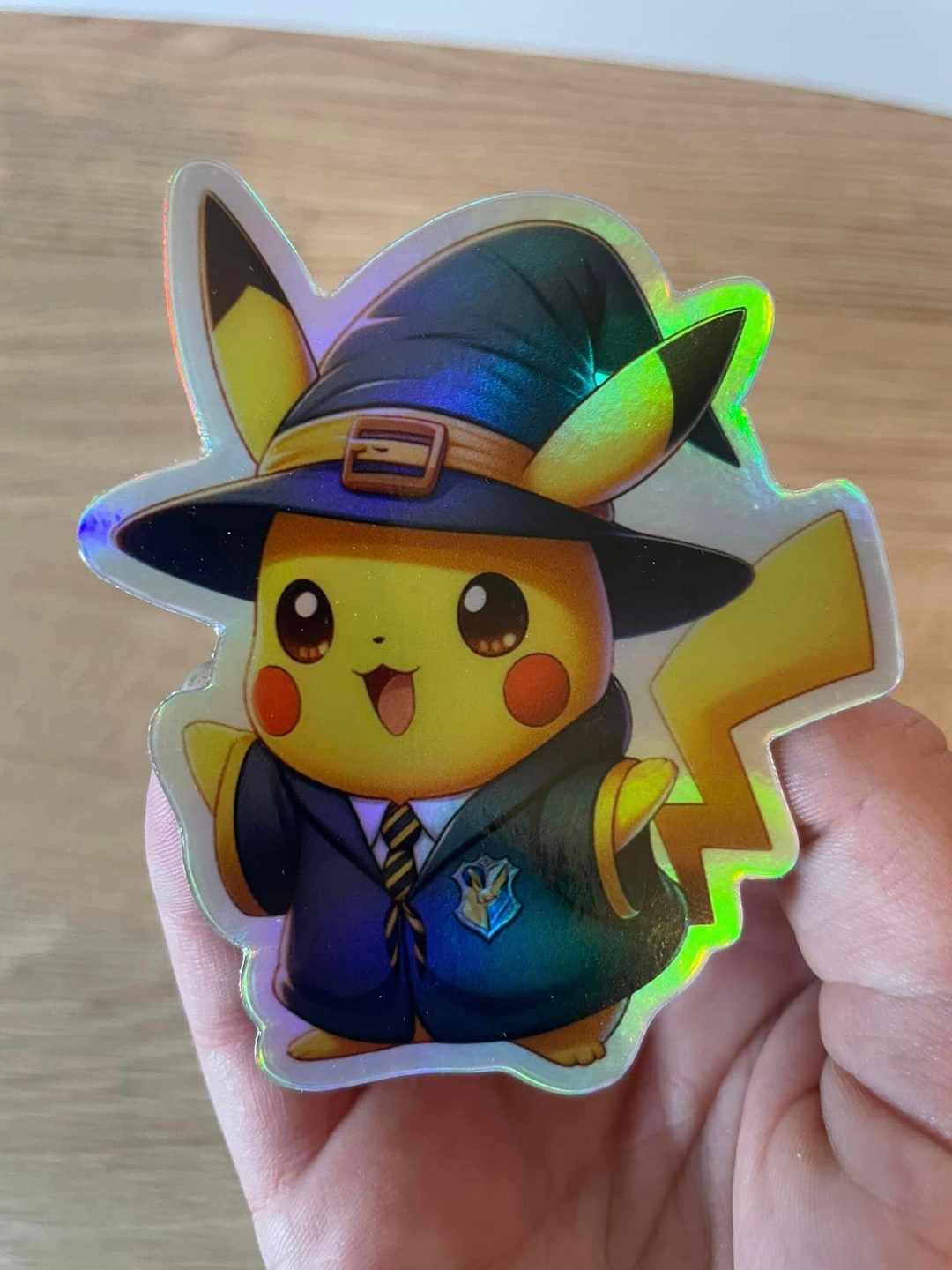 Blue Wizard Pikachu Holographic Sticker - Etsy