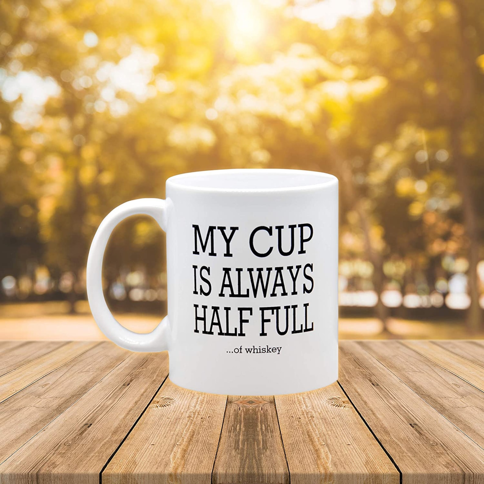 My Cup is Always Half Full (of Whiskey) Coffee Mug - Etsy