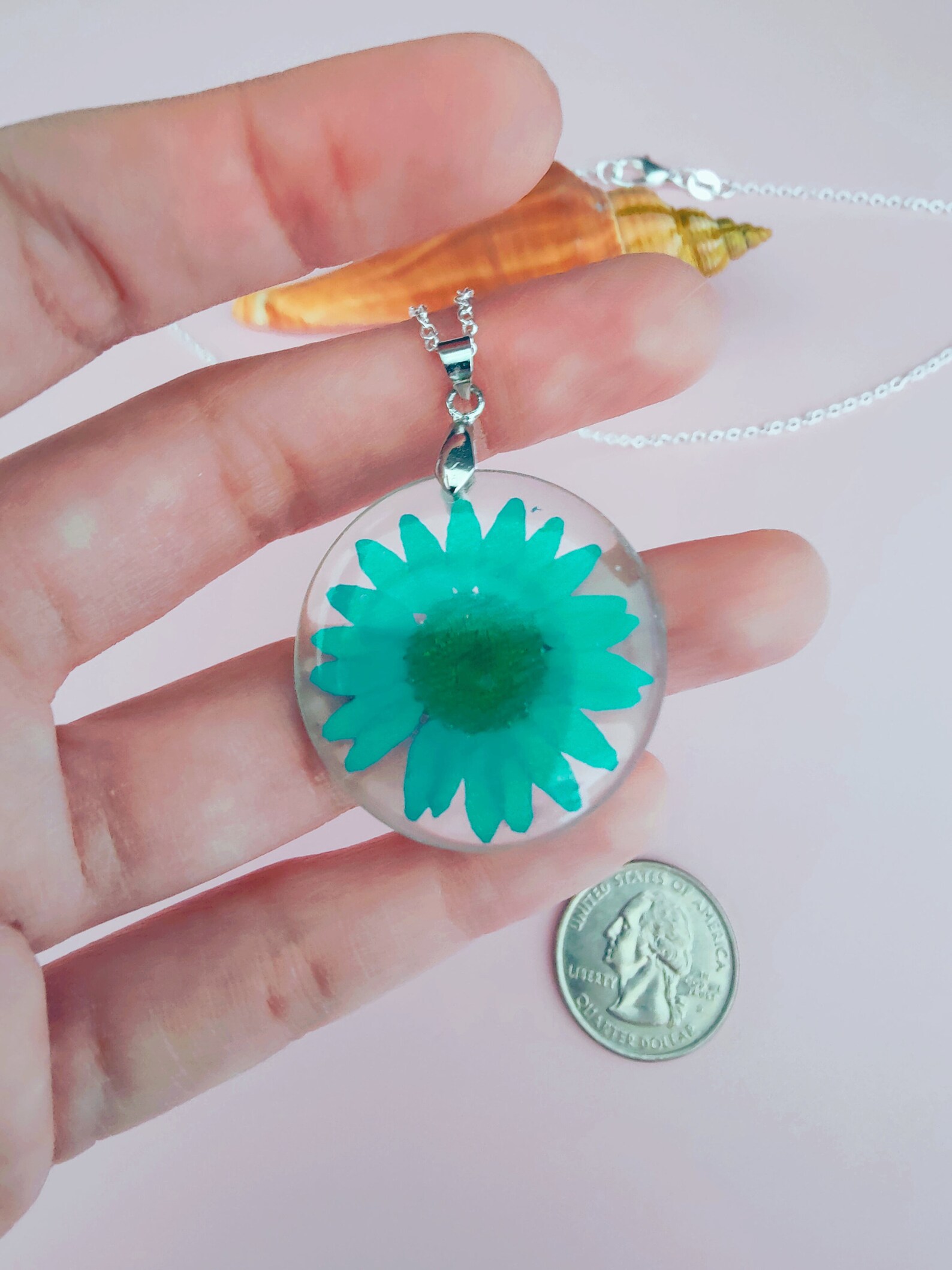 REAL FLOWER NECKLACE , Wildflower Resin Jewelry , Dried Flower Jewelry ...