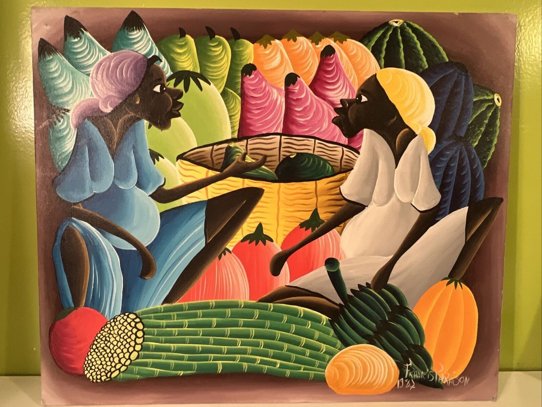 Francis Paraison Original Painting Fruit Market, 20” X 24”, Signed ...
