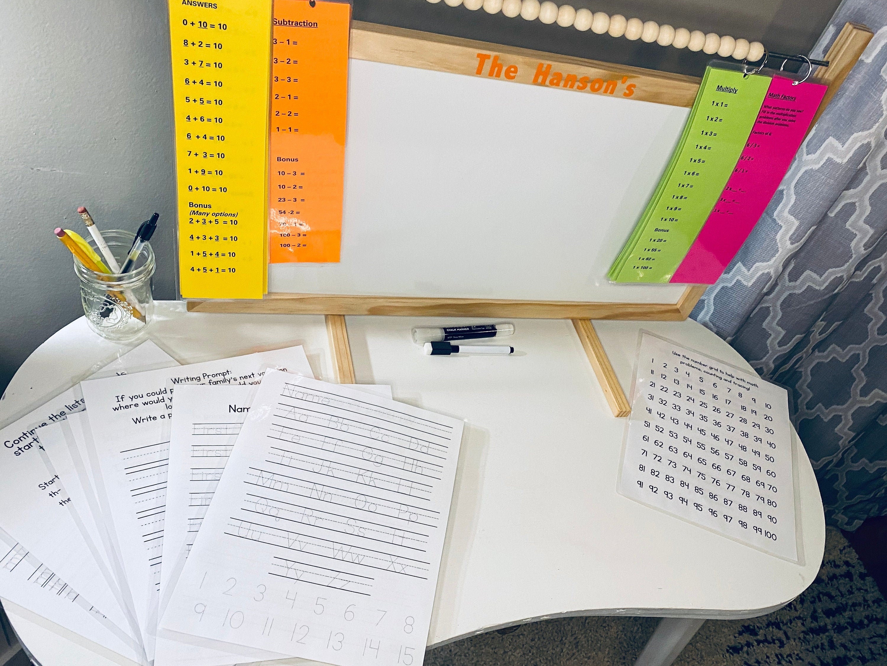 Reusable Elementary Writing, Tracing and Counting Laminated Worksheets ...