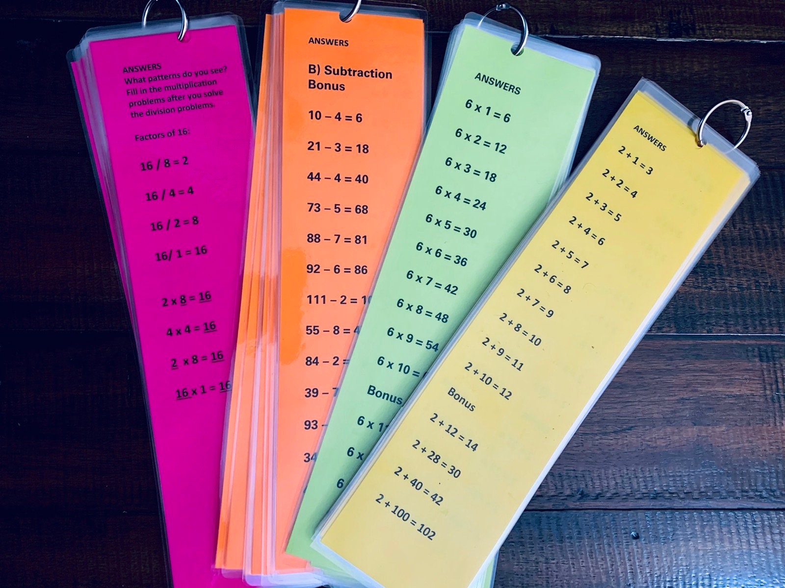Laminated Multiplication, Math Factors, Addition and Subtraction ...