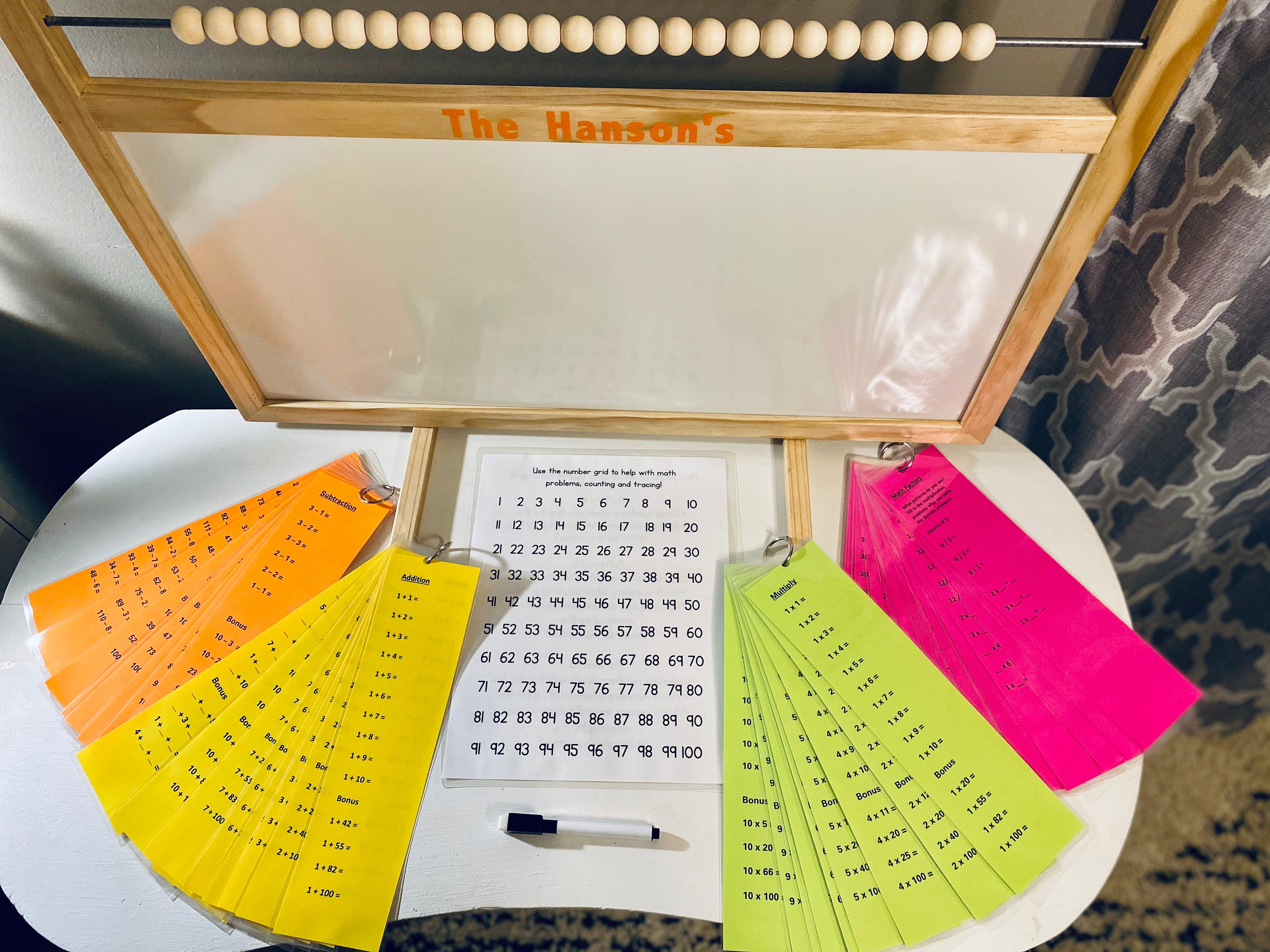 Laminated Multiplication, Math Factors, Addition and Subtraction ...