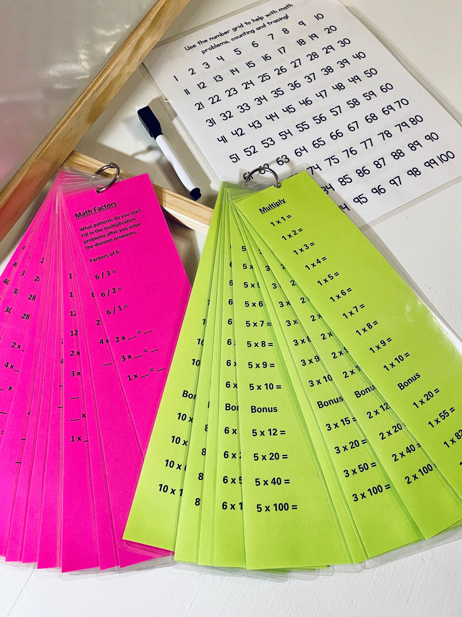 Laminated Multiplication and Math Factors Practice Worksheets, Answers ...