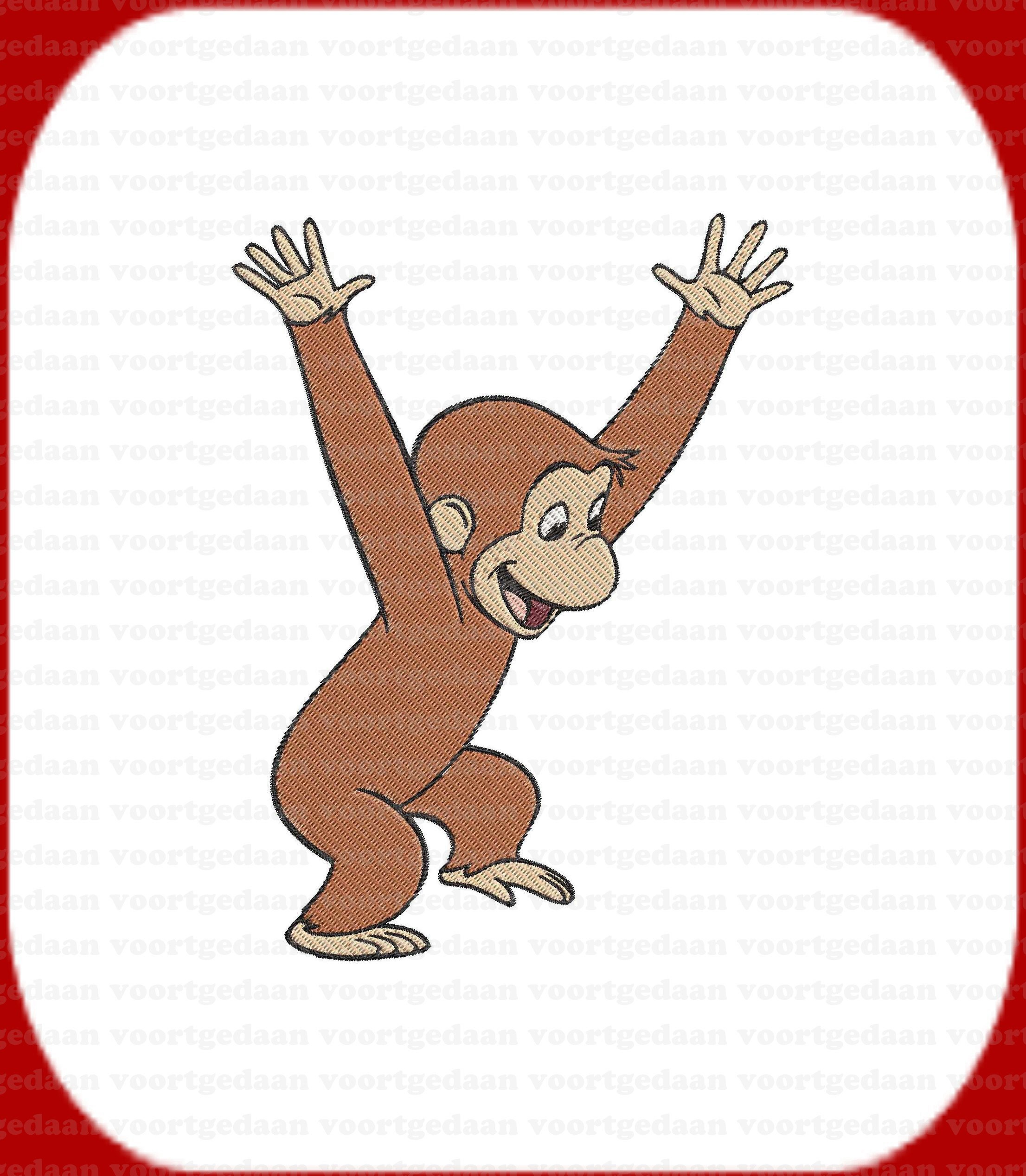 Curious George Filled 05 Embroidery Design Instant Download - Etsy